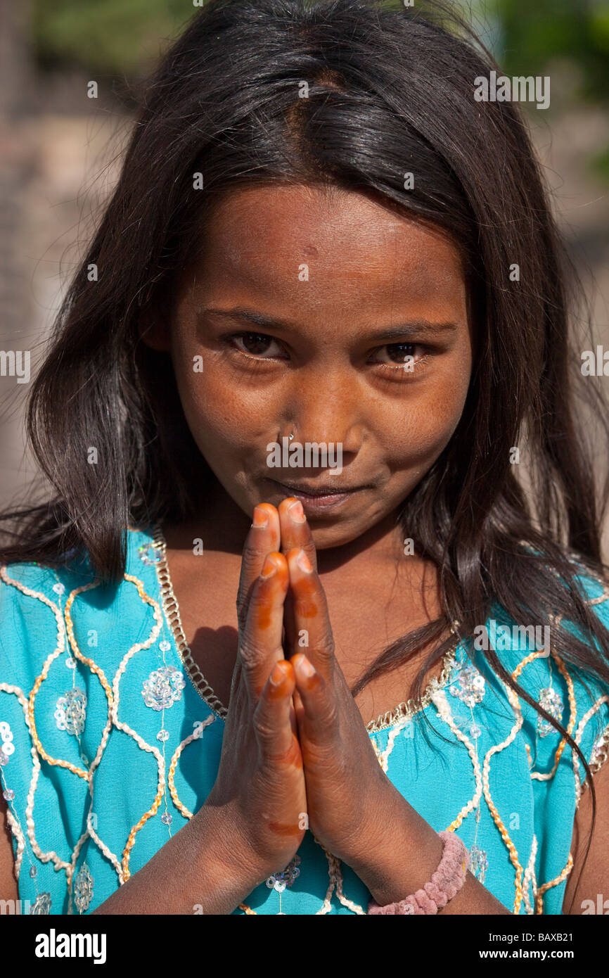 Indian Girl in the Royal Enclosure in Mandu India Stock Photo - Alamy