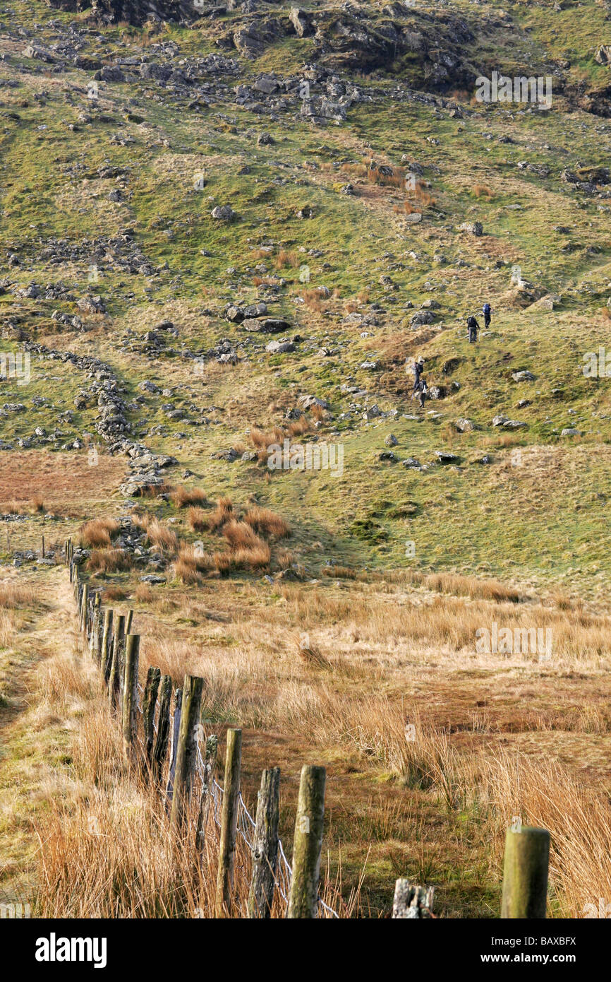 Walk in the country wilderness trail climbing the mountains, rocky ...