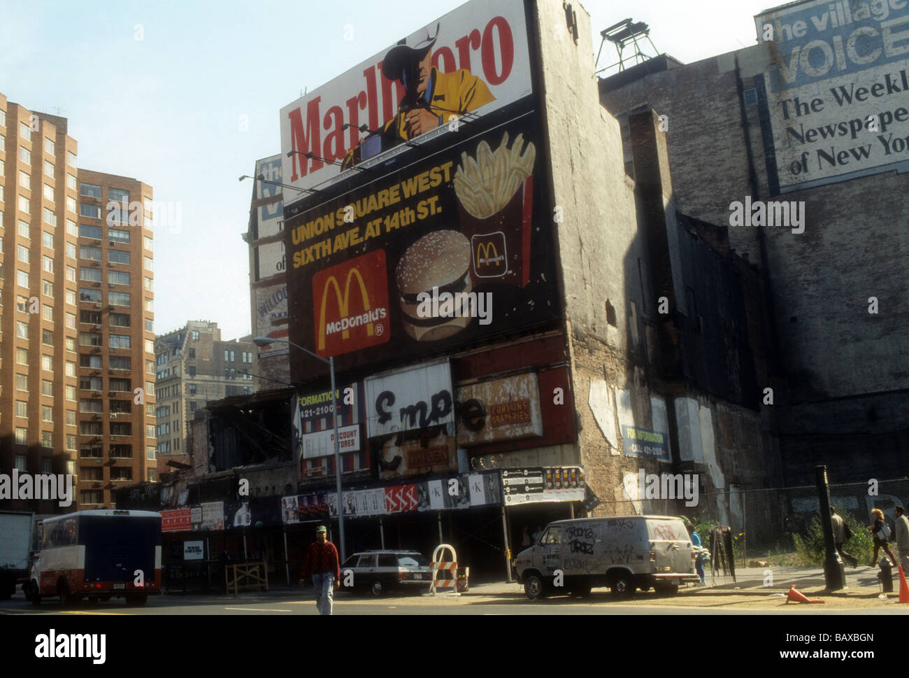 Demolition of the Union Square Theater site in Union Square in New York ...