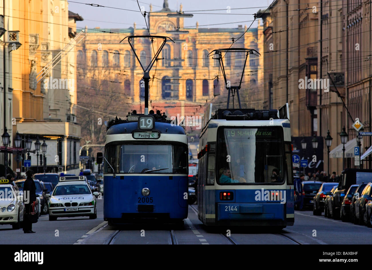 Old New Tram Trams City Traffic Maximilianstr Street Maximillilaneum ...