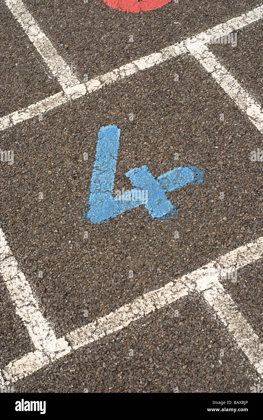 Numbers on a hopscotch grid on a playground floor Stock Photo - Alamy