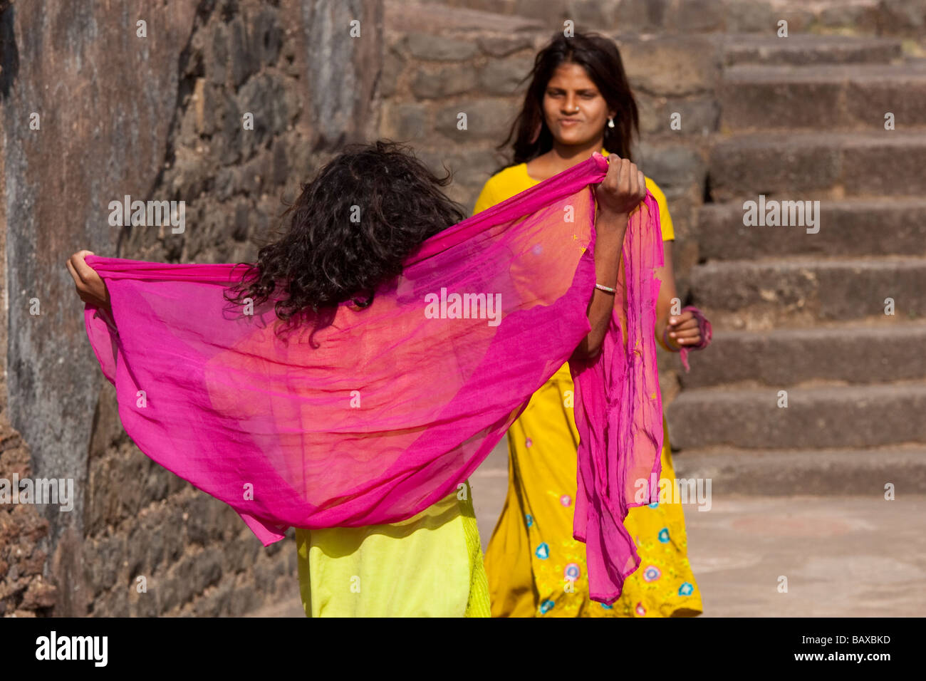 Teenage Girls at the Royal Enclosure in Mandu India Stock Photo - Alamy