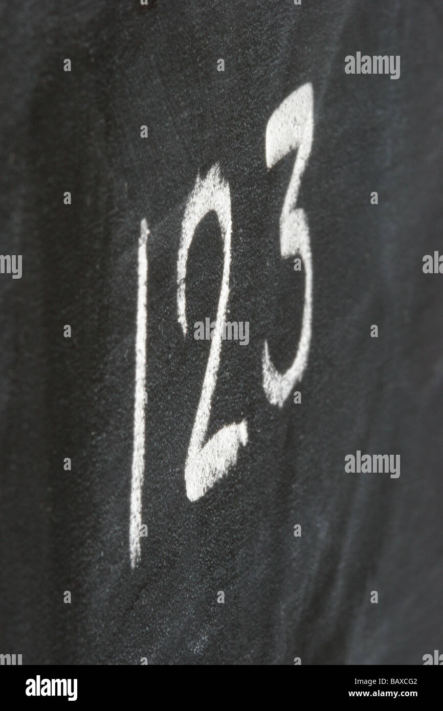 Chalk Numbers 123 on a blackboard Stock Photo - Alamy