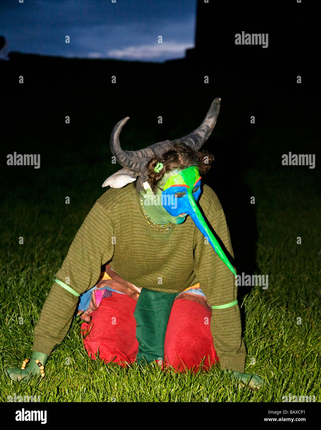 An elf at the Beltane Fire Festival on Calton Hill, City of Edinburgh ...