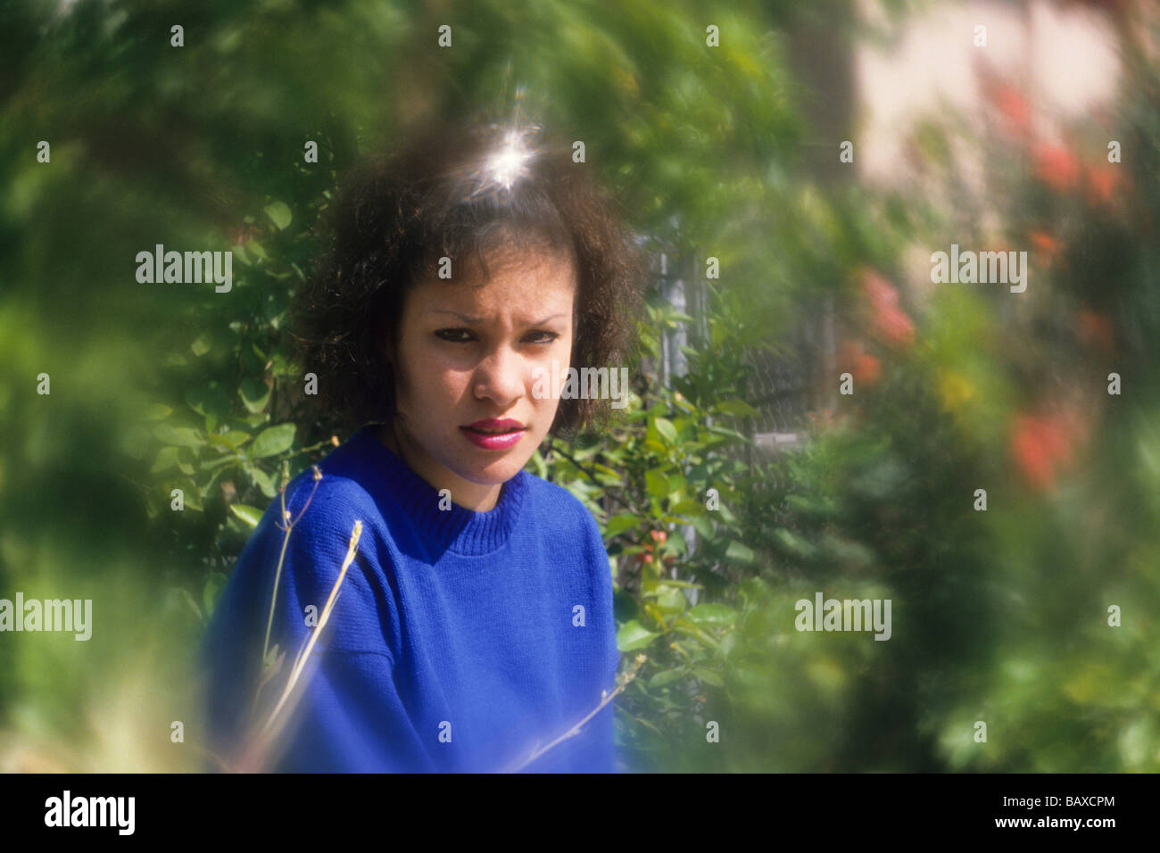 teen girl paranoid psycho scared afraid worried worry stress Stock ...