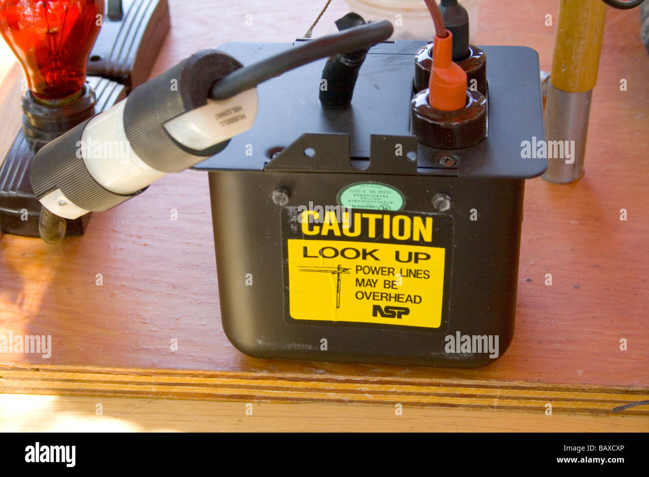 Testing equipment at the electrical awareness booth. Aquatennial Beach ...