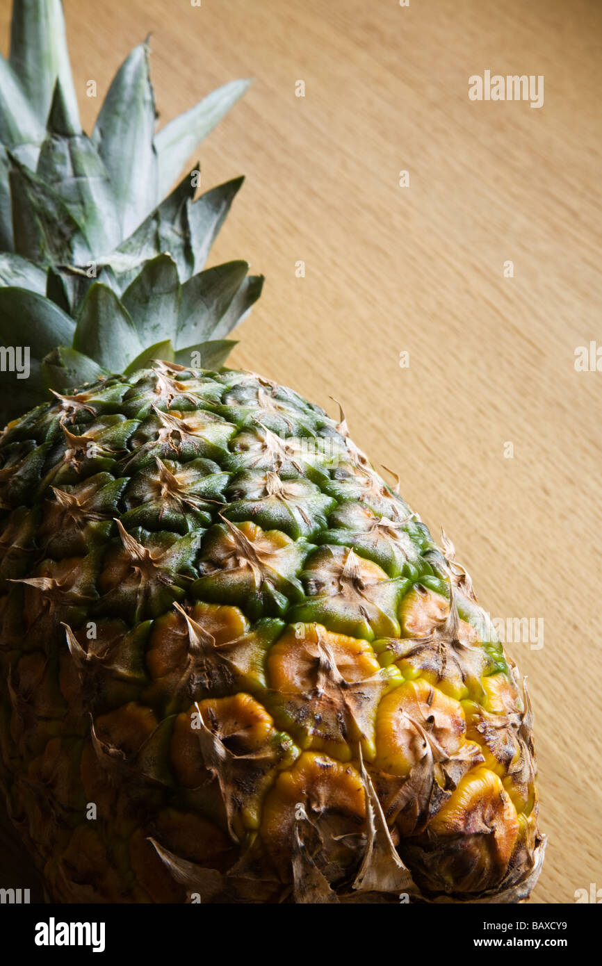 Whole pineapple skin fruit ripe tropical food pine apple hi-res stock ...