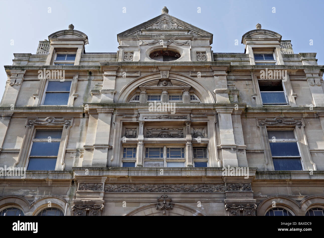 The East side facade of the Coal Exchange Building in Cardiff Bay Wales ...
