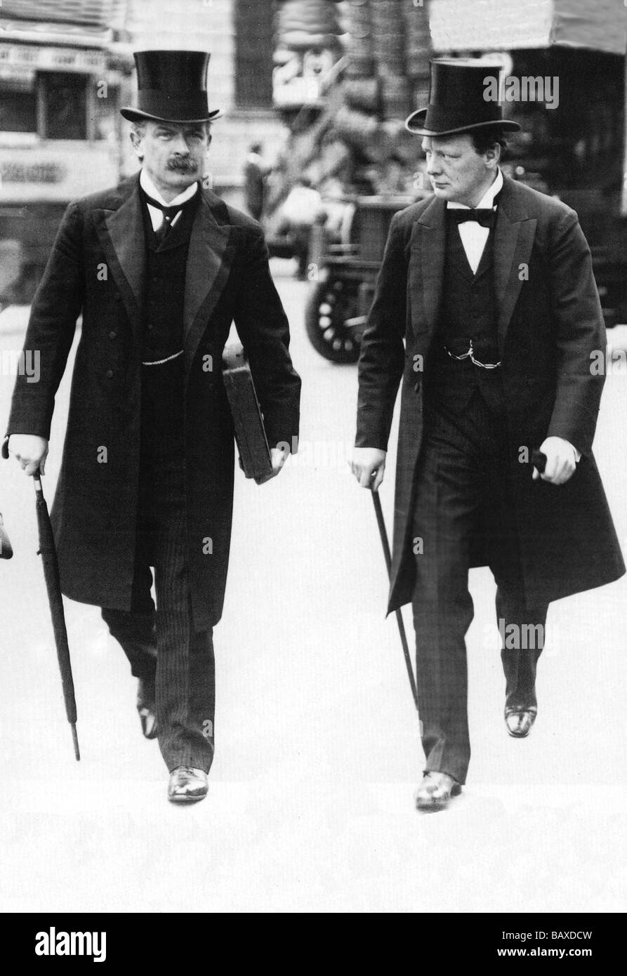 Lloyd George with Churchill,London Stock Photo - Alamy