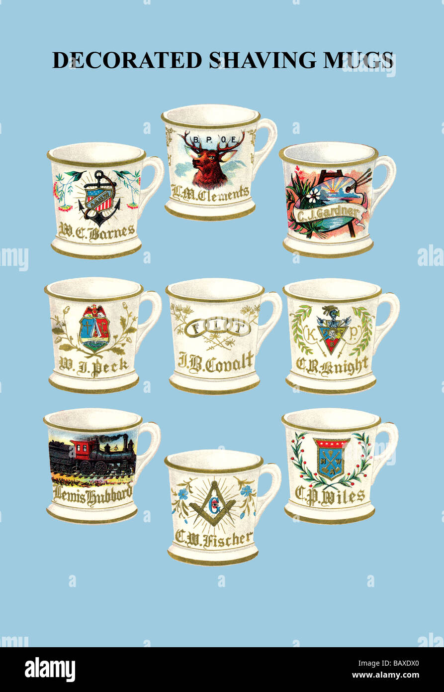 Decorated Shaving Mugs #3 Stock Photo - Alamy