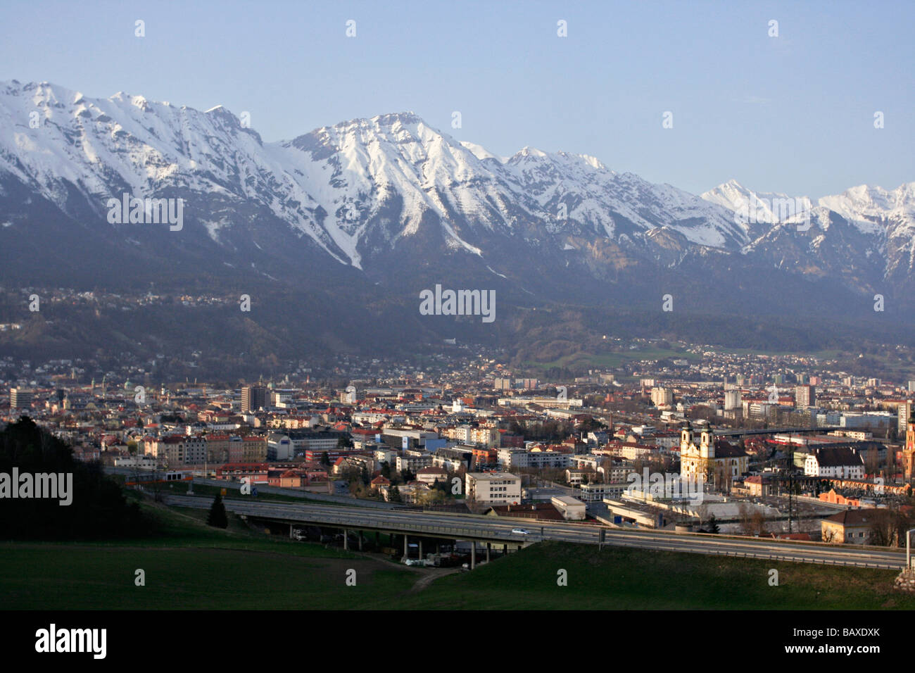 Snow cap mountain in Innsbruck, Austria Stock Photo - Alamy