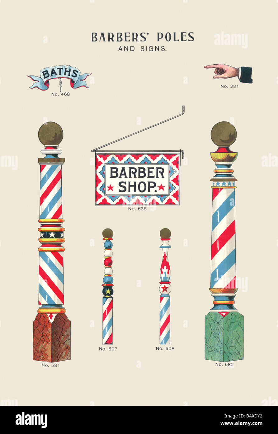 Barbers' Poles and Signs Stock Photo - Alamy
