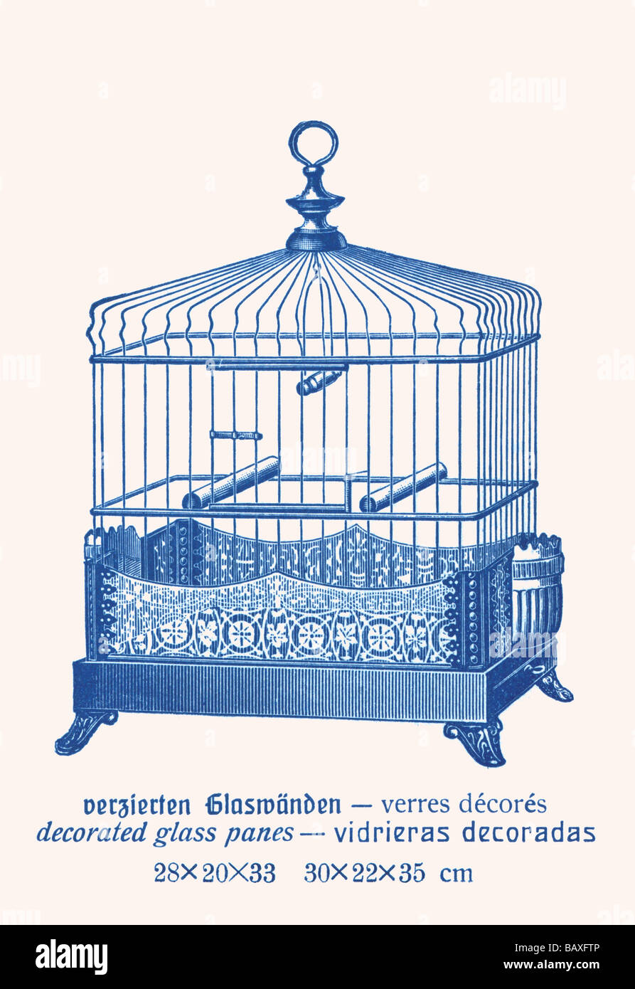 Ornate Blue Bird Cage B Stock Photo - Alamy