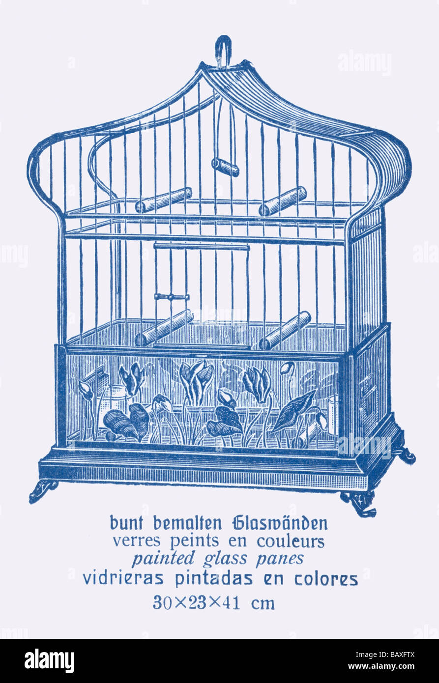 Ornate Blue Bird Cage K Stock Photo - Alamy