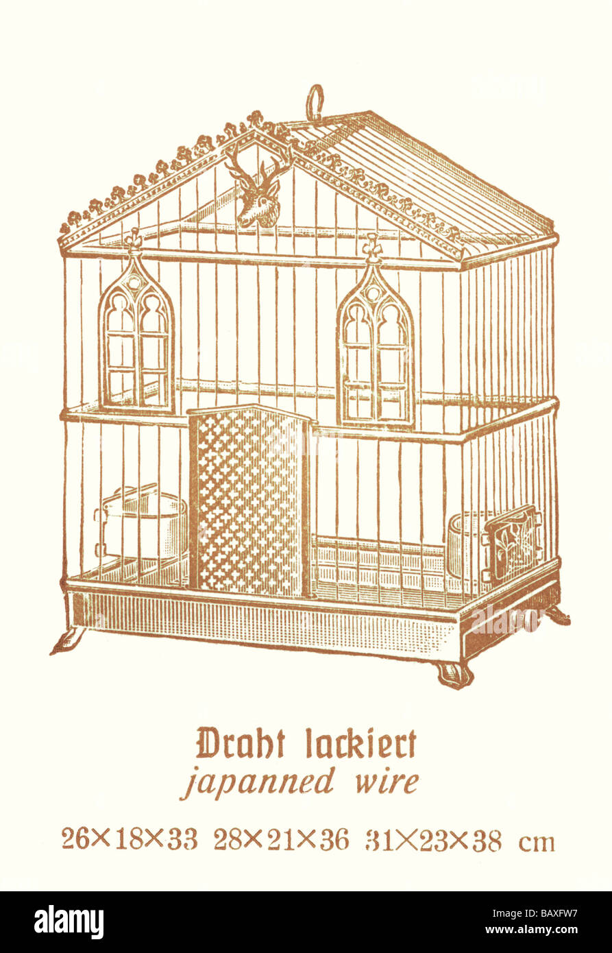 Ornate Brown Bird Cage B Stock Photo - Alamy