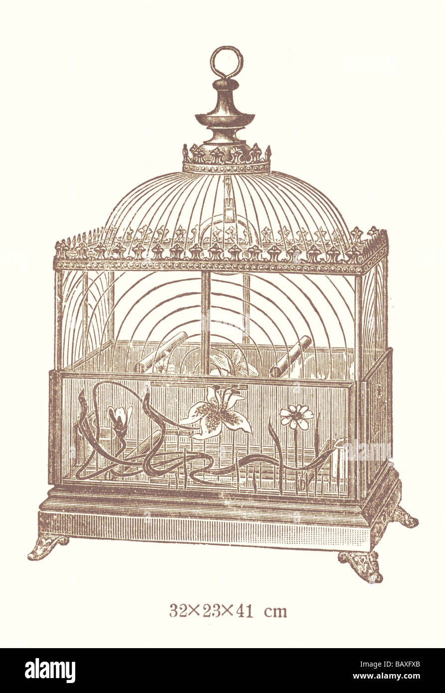 Ornate Brown Bird Cage G Stock Photo - Alamy