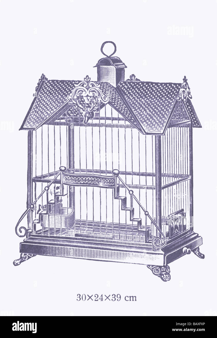 Ornate Blue Bird Cage I Stock Photo - Alamy