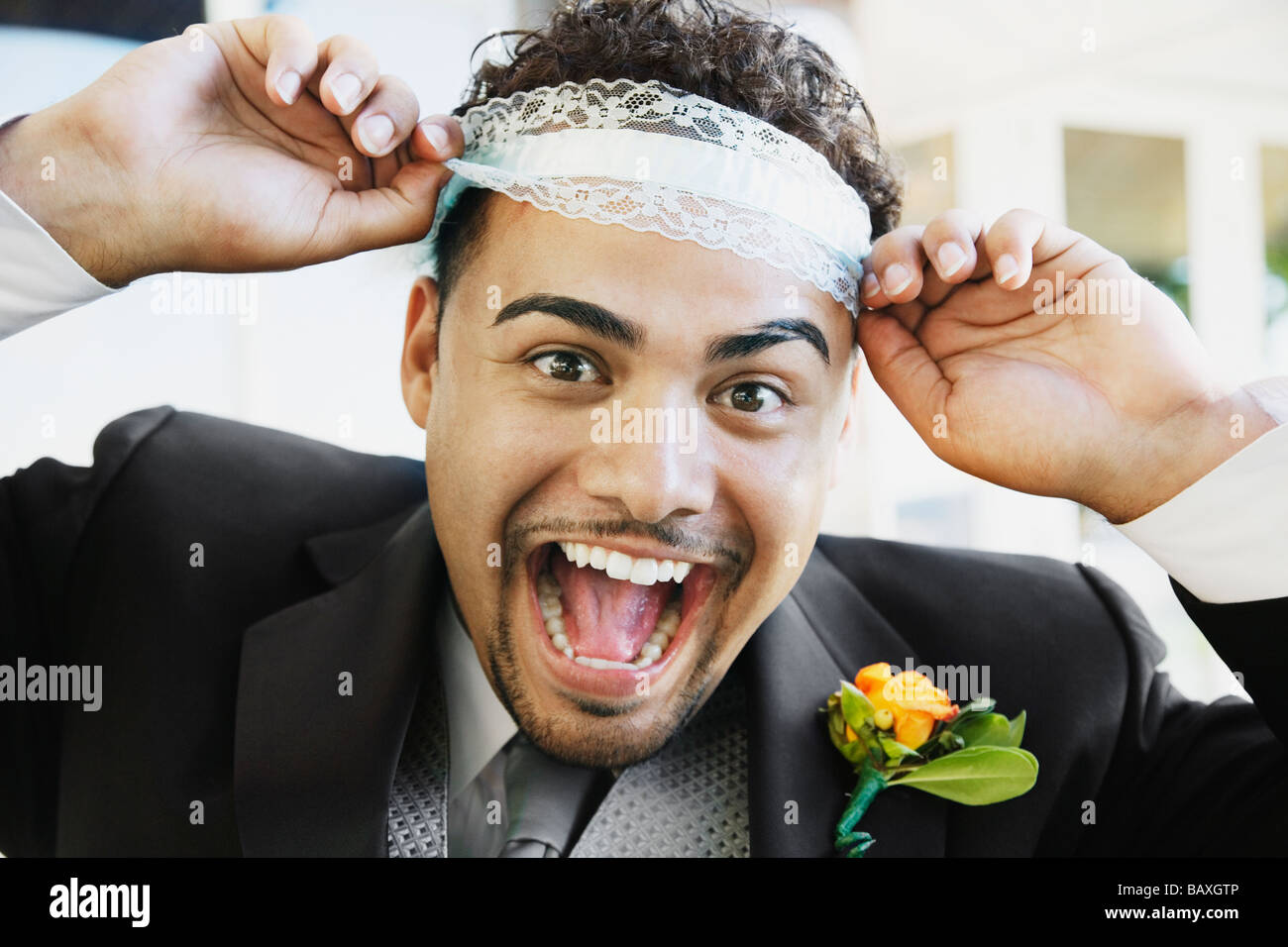 Portrait groom wearing tuxedo hi-res stock photography and images - Alamy