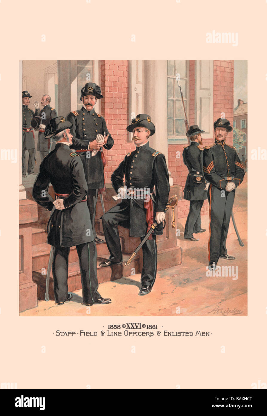 Staff,Field & Line Officers & Enlisted Men Stock Photo - Alamy