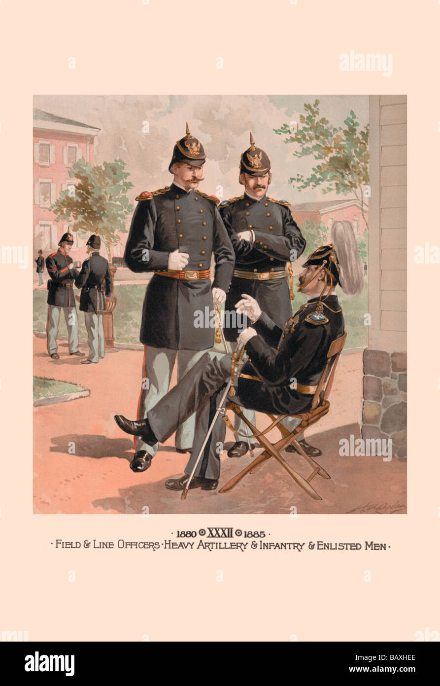 Field & Line Officers, Heavy Artillery & Infantry & Enlisted Men Stock ...