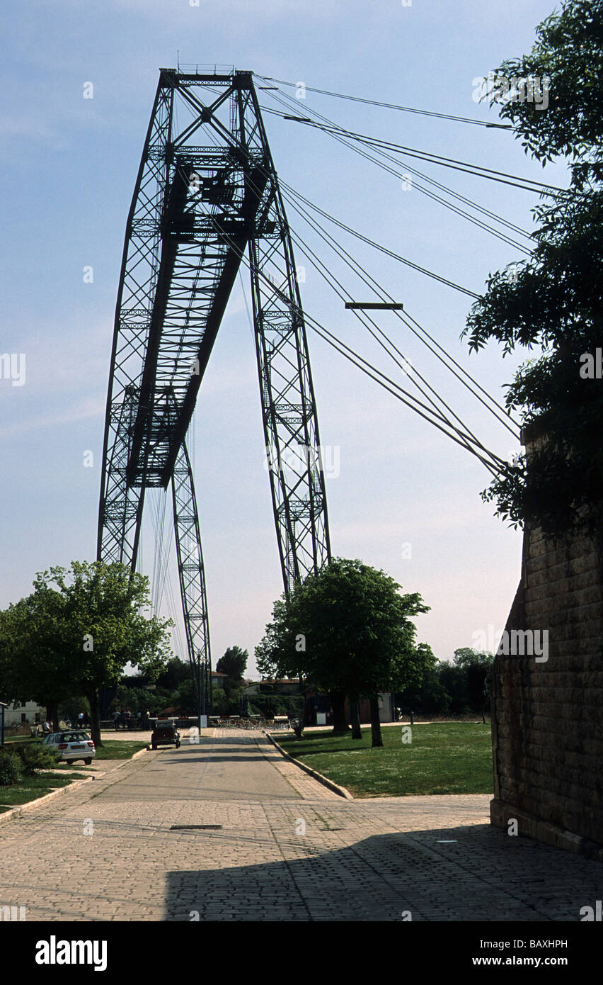 France, Transporter bridge across R. Charente, near Rochefort, Charente ...