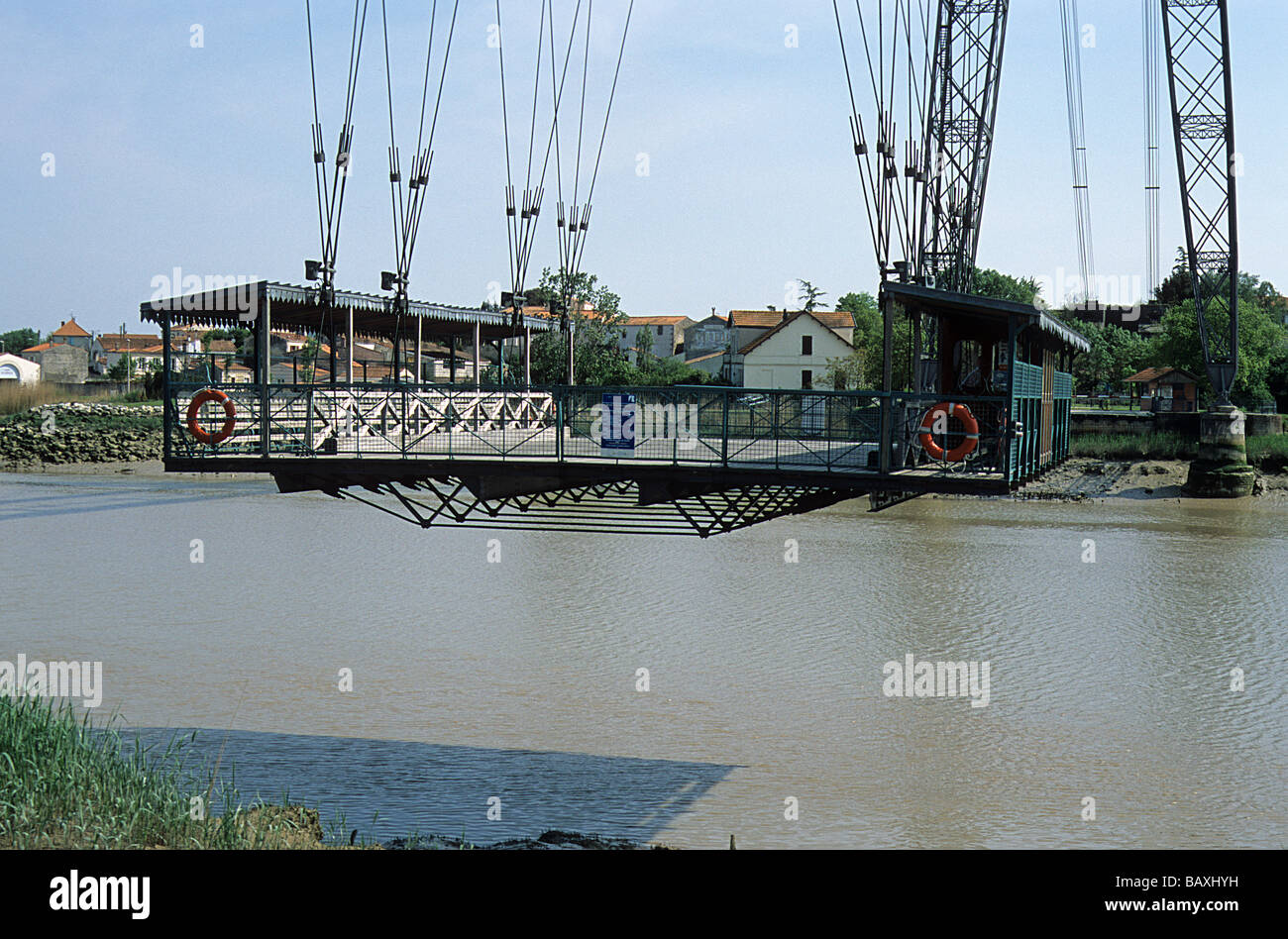 France, Transporter bridge across R. Charente, near Rochefort, Charente ...