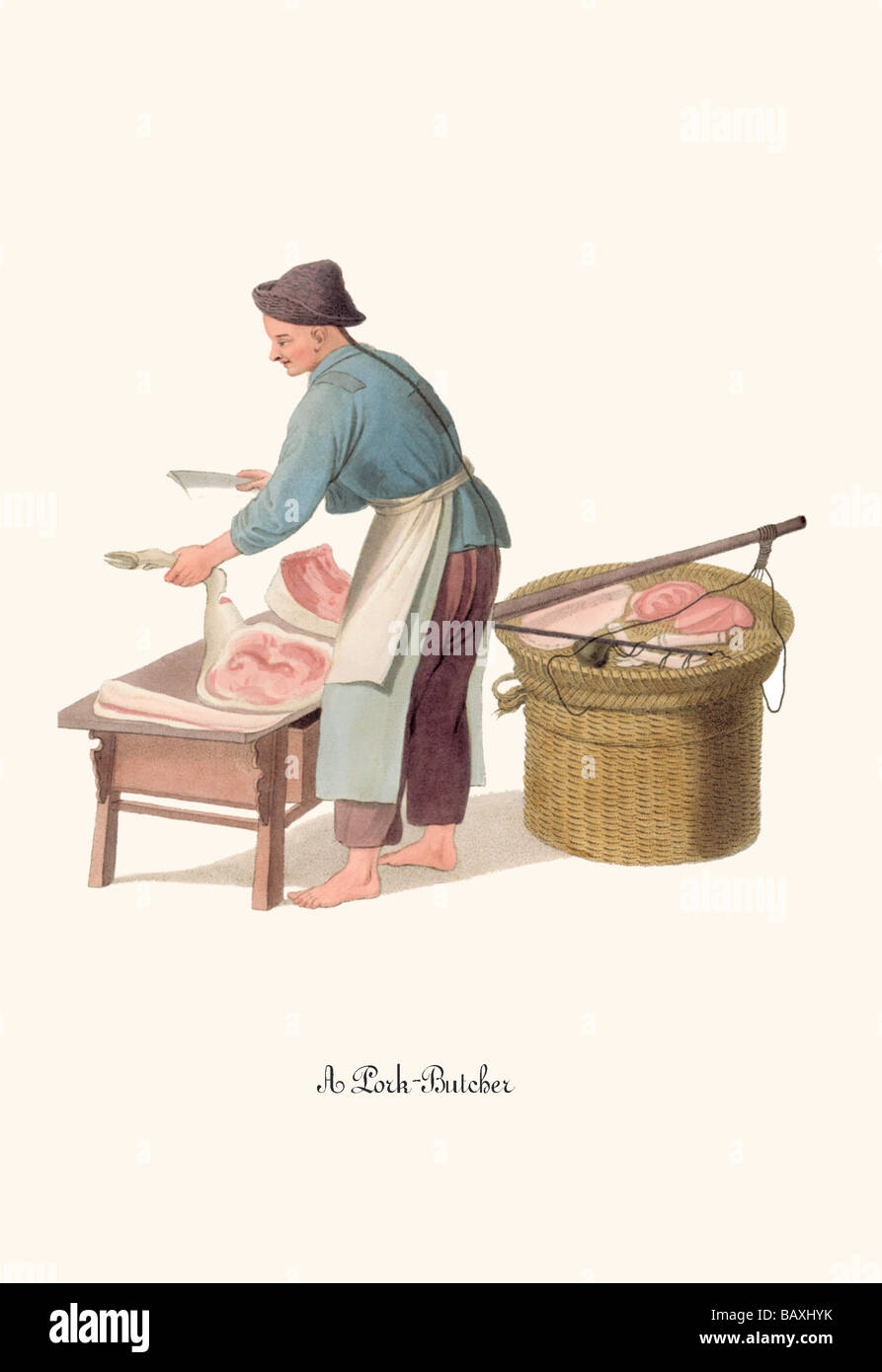 A Pork Butcher Stock Photo - Alamy