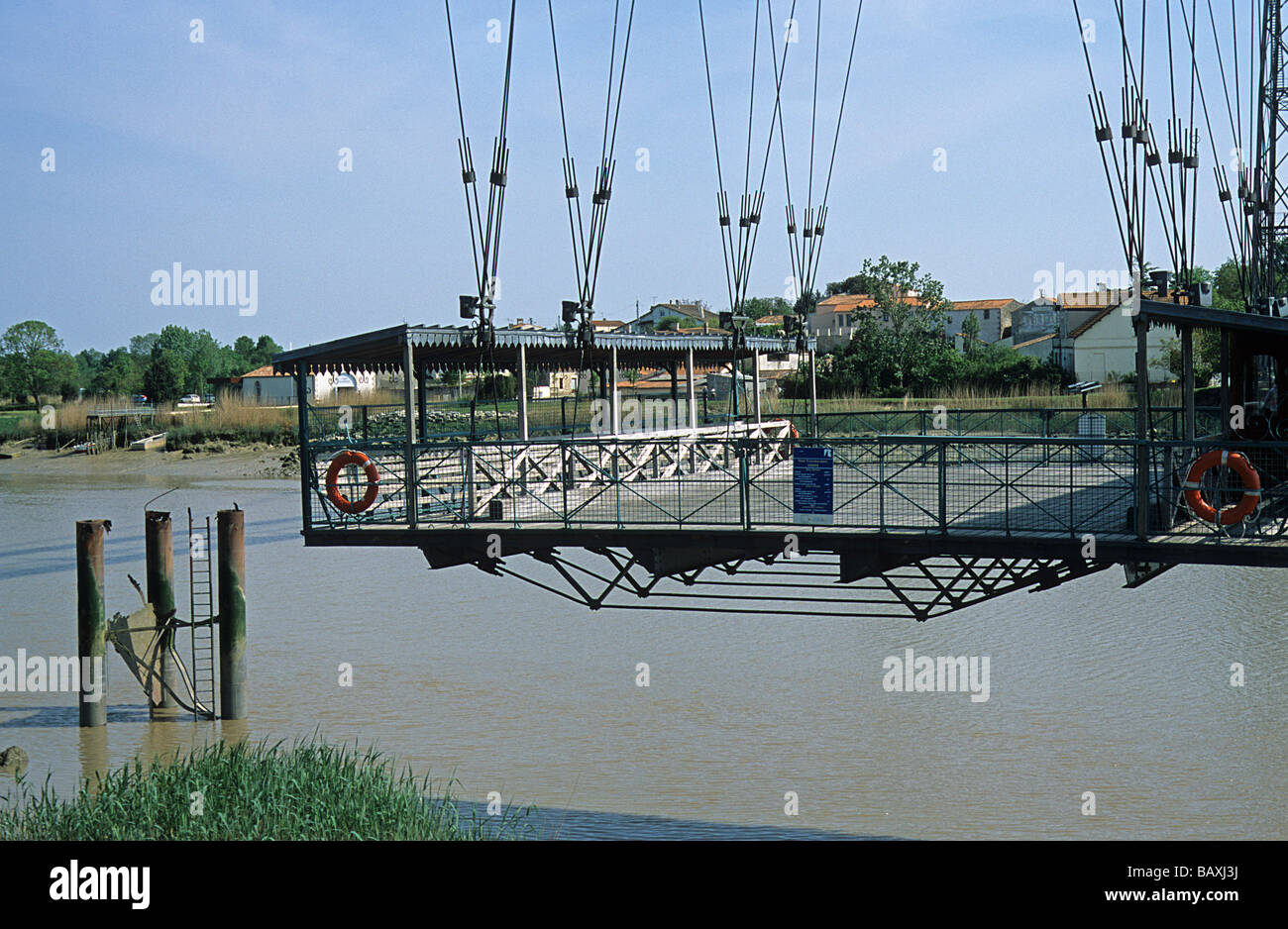 France, Transporter bridge across R. Charente, near Rochefort, Charente ...