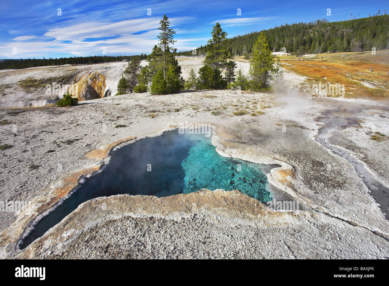 The most beautiful hot spring in park The Blue star spring Stock Photo ...
