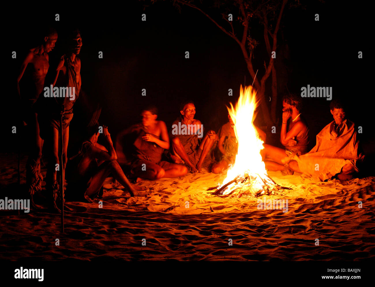 Kalahari Bushmen performing a traditional dance, Botswana Stock Photo ...