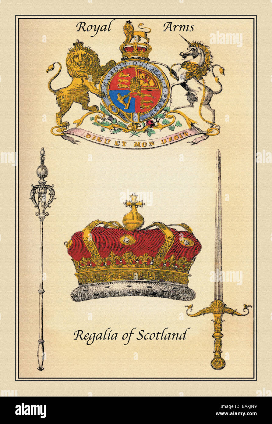 Royal Arms - Regalia of Scotland Stock Photo - Alamy