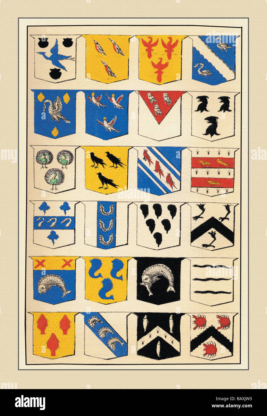 Examples of Blazonry - Henrondon,Fisher,Eglefelde,et al Stock Photo - Alamy