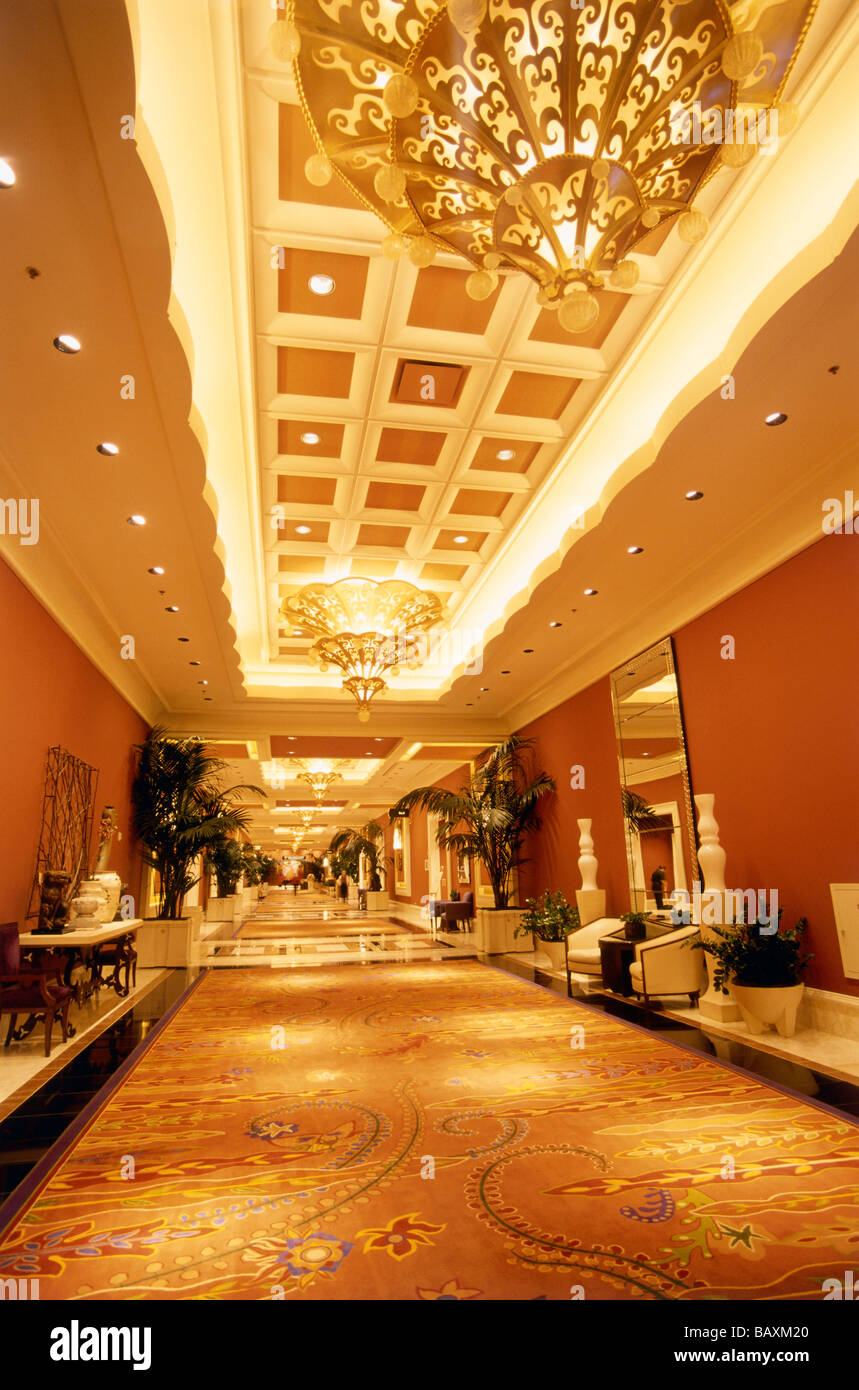 Magnificent hallway at Hotel WYNN, Las Vegas, Nevada, USA, America ...