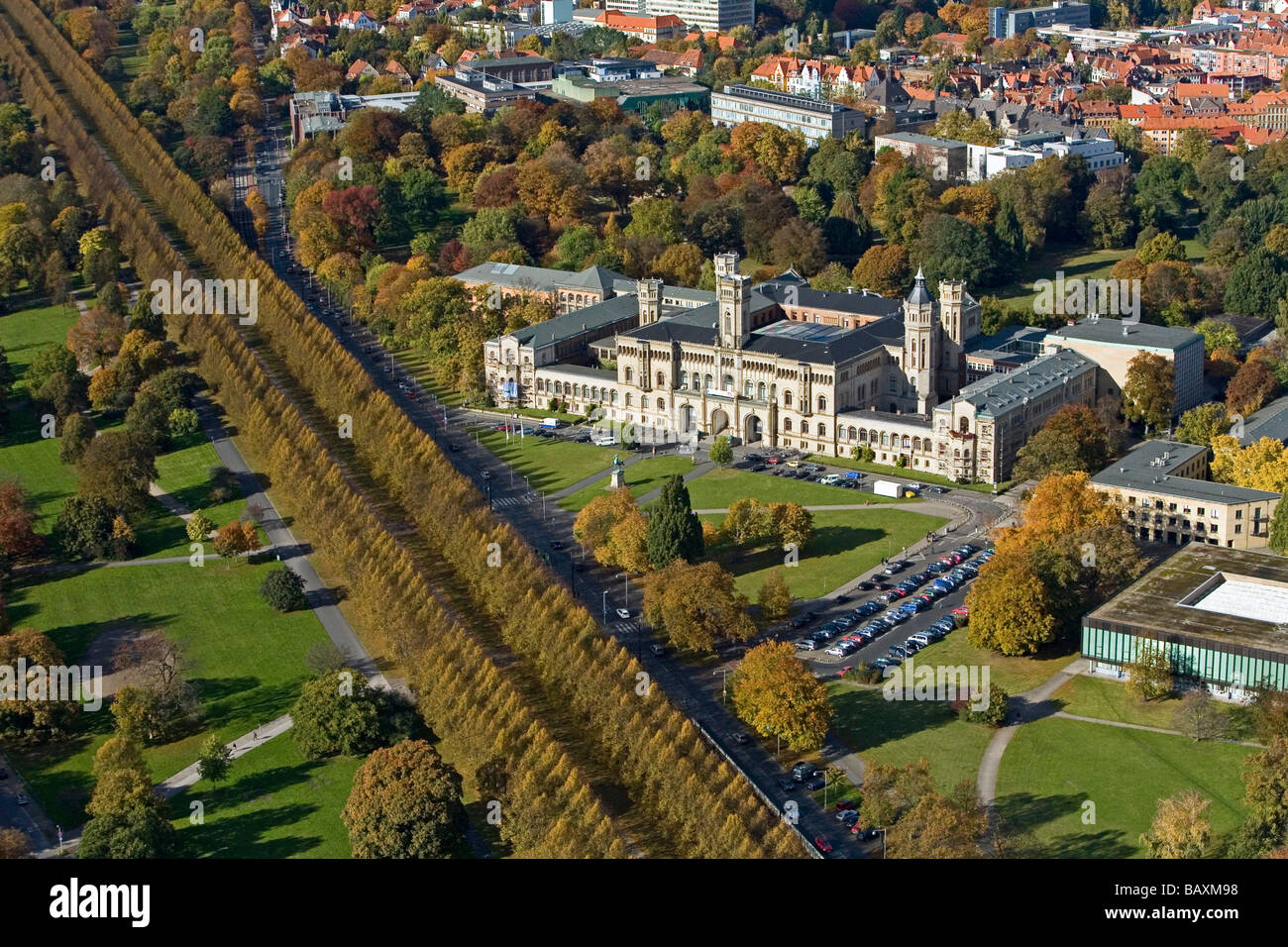 aerial view of Hanover's university now called Leibniz University in ...