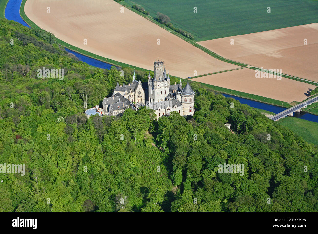 Aerial view castle marienburg castle hi-res stock photography and ...