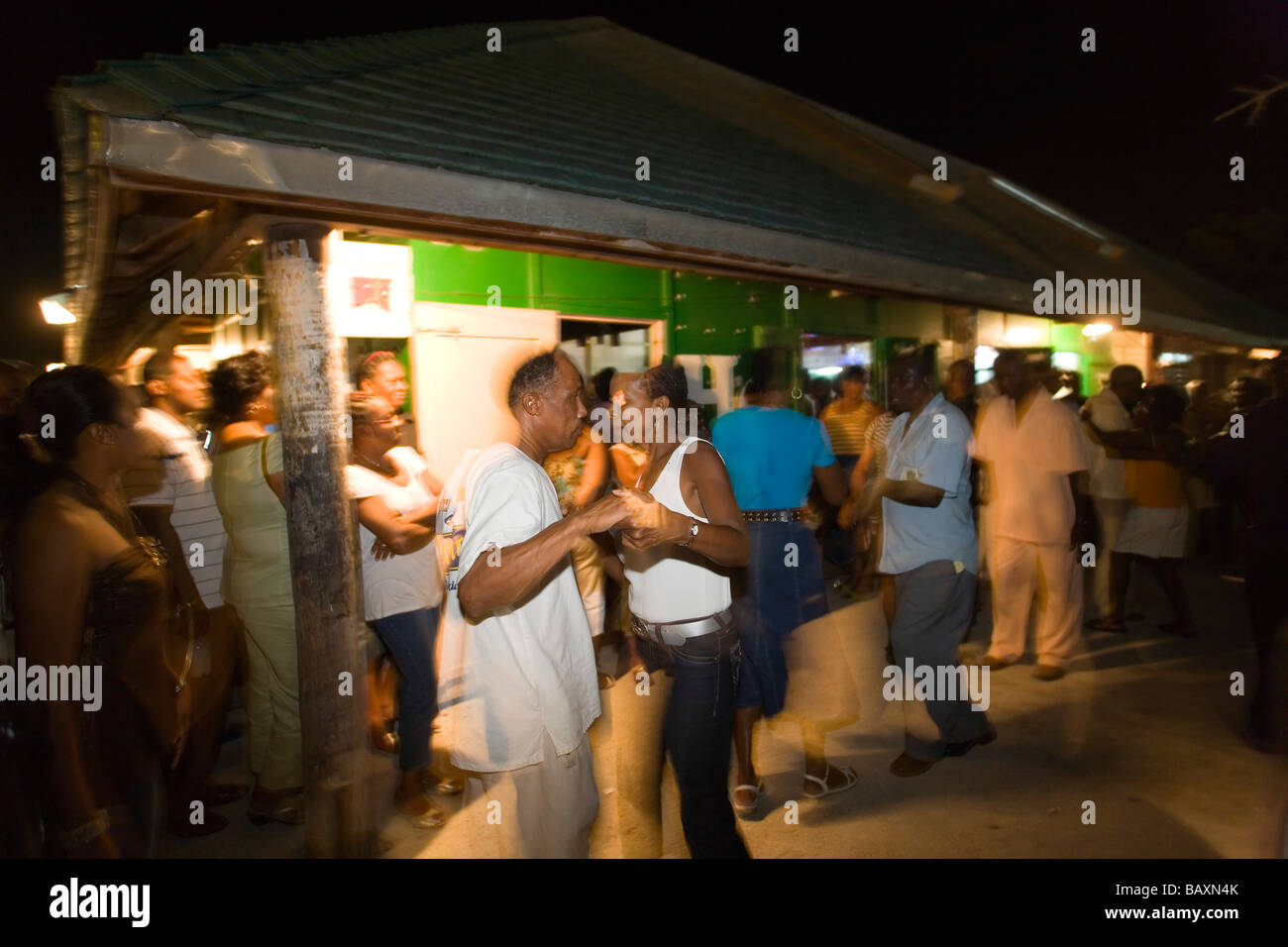 Couple Dancing at Friday Market at night, Oistins, Barbados, Caribbean ...
