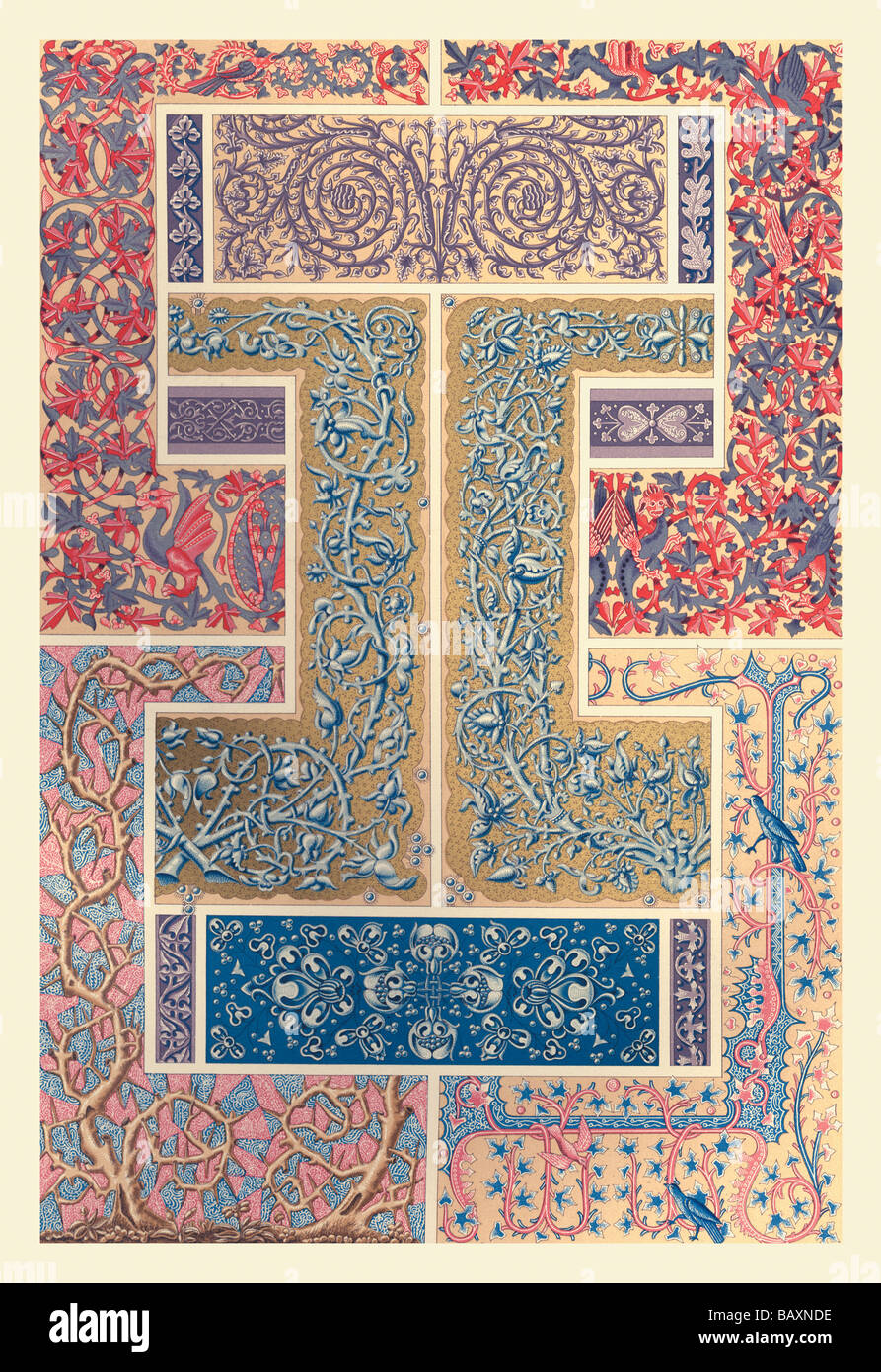 Medieval Design with Vines Stock Photo - Alamy