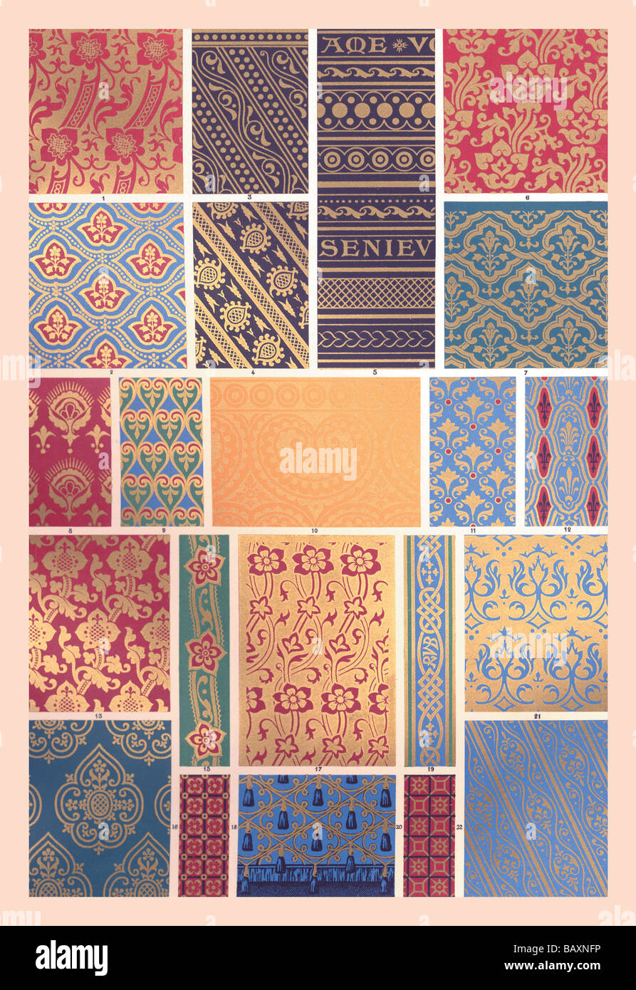 Medieval Design in Patchwork Stock Photo - Alamy