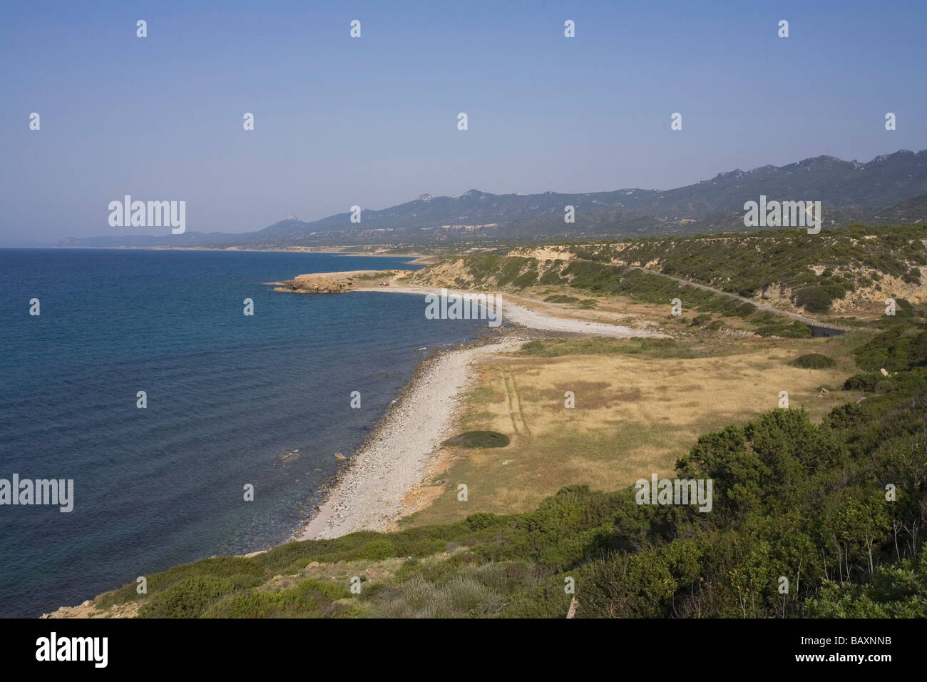 North coast, coastal landscape and coast road to Karpasia, Karpass ...