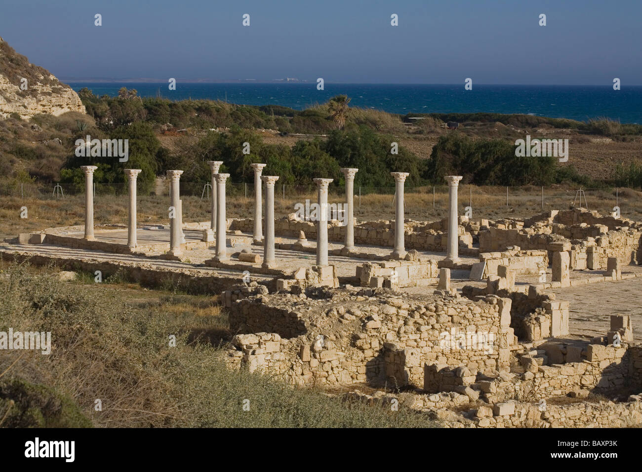Ruins of a basilica in the Ancient City of Kourion, South Cyprus ...