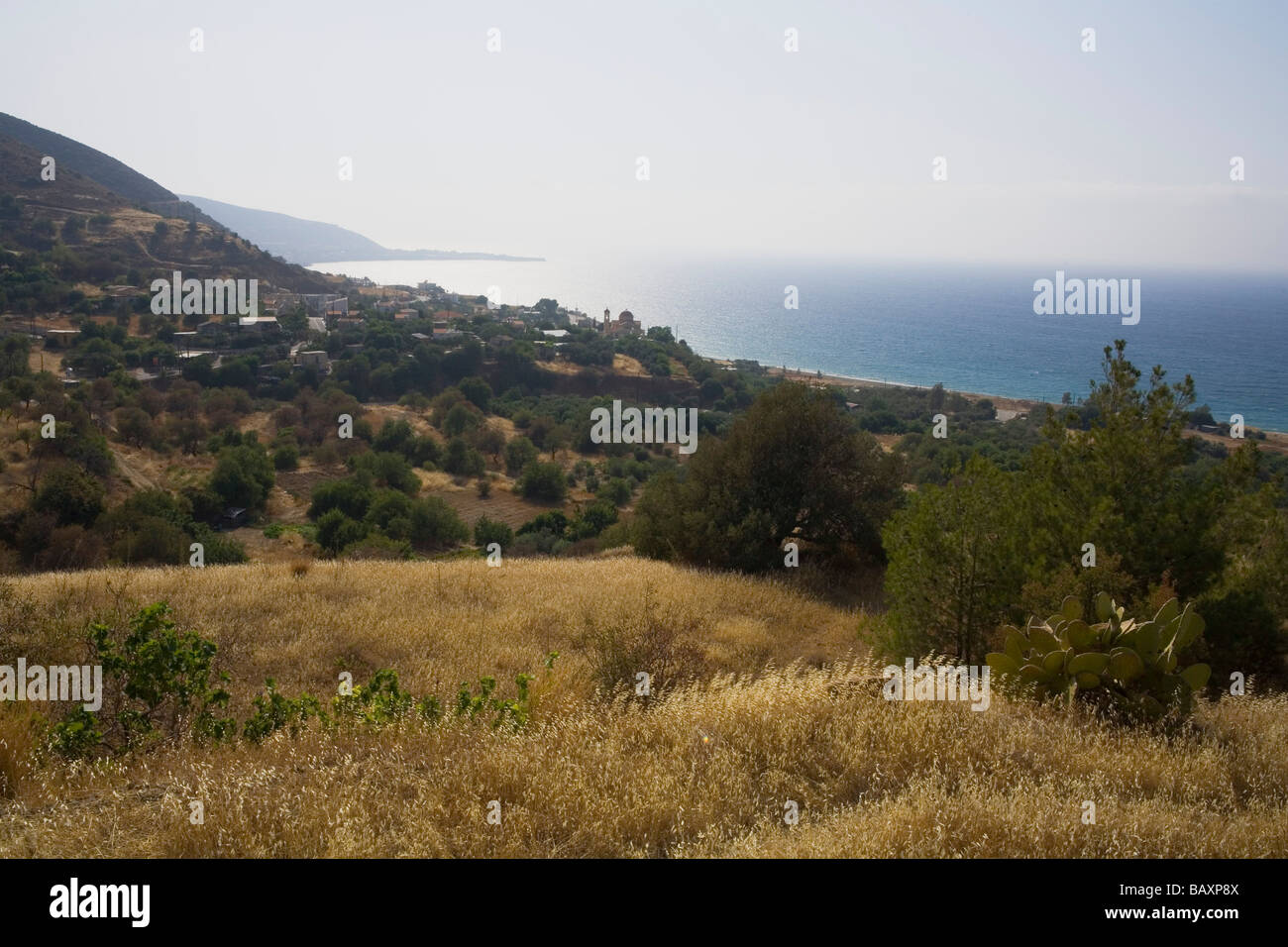 Coastal landscape with view to Pachyammos, near Polis, South Cyprus ...