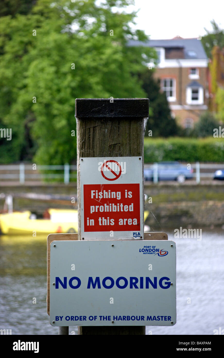 fishing is prohibited in this area sign and no mooring by order of the ...