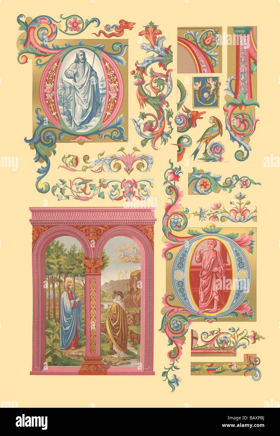 Renaissance Design with Figures Stock Photo - Alamy