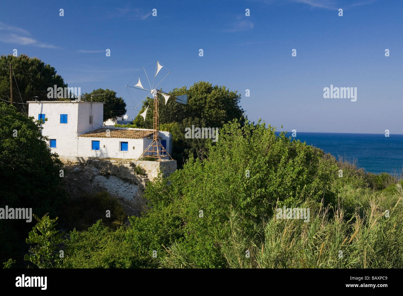 Villa, house on the coast with windmill, Akamas Nature Reserve Park ...