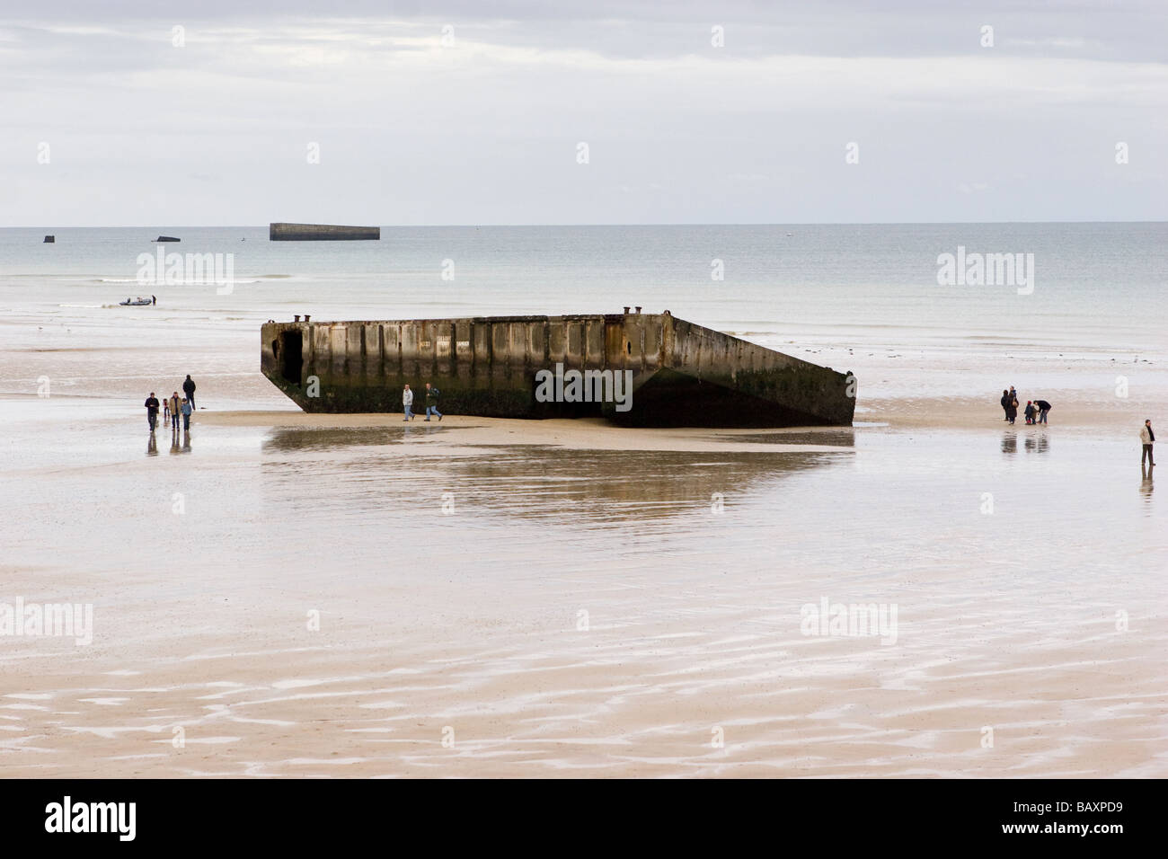 Mulberry Harbour Arromanches Les Baines Normandy France Stock Photo - Alamy