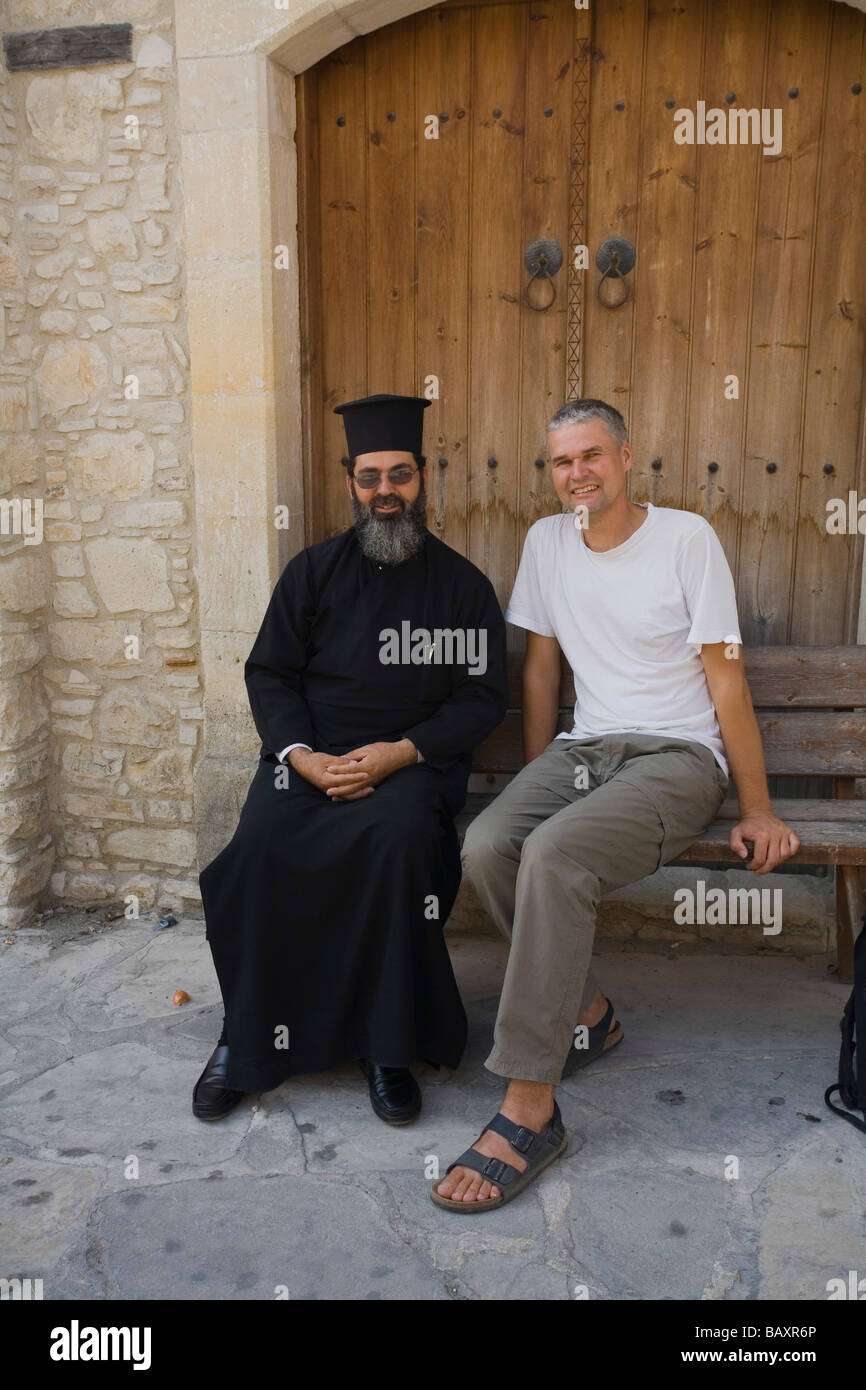 Father Neofytos, Orthodox priest, with photographer Juergen Richter in ...