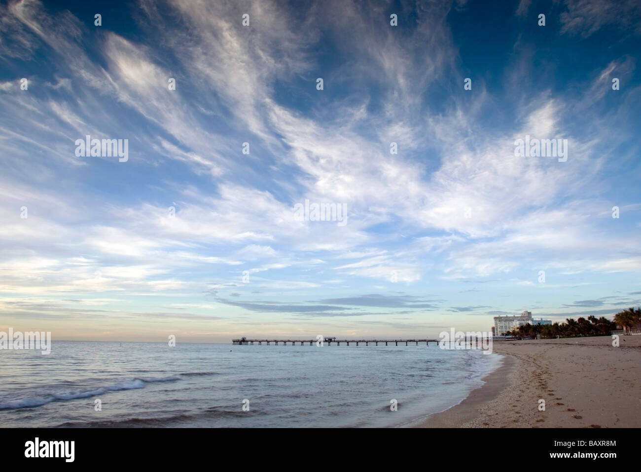 Early morning light on beach - Lauderdale-by-the-Sea, Florida Stock ...
