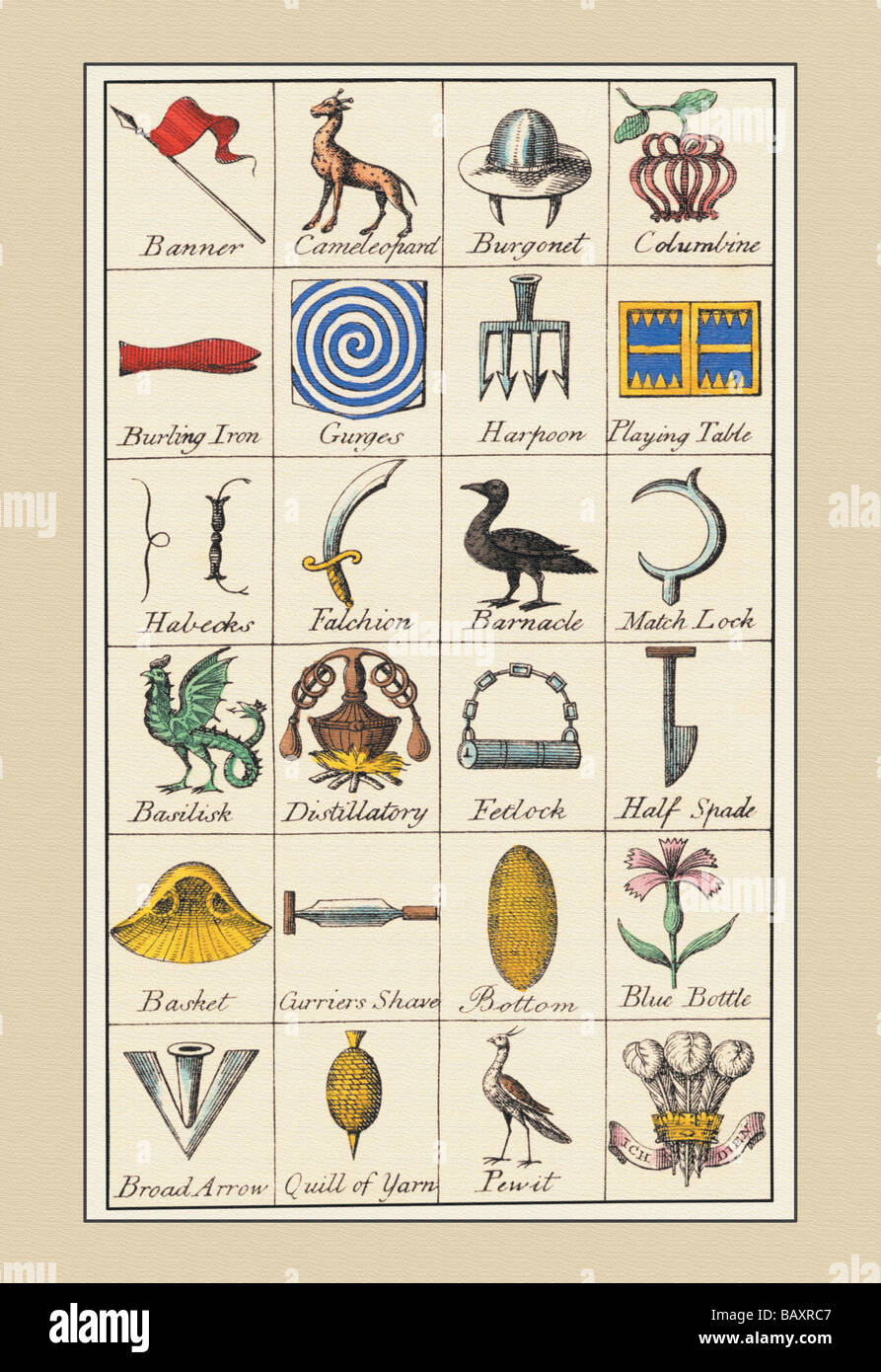 Heraldic Symbols - Banner,Cameleopard et al Stock Photo - Alamy