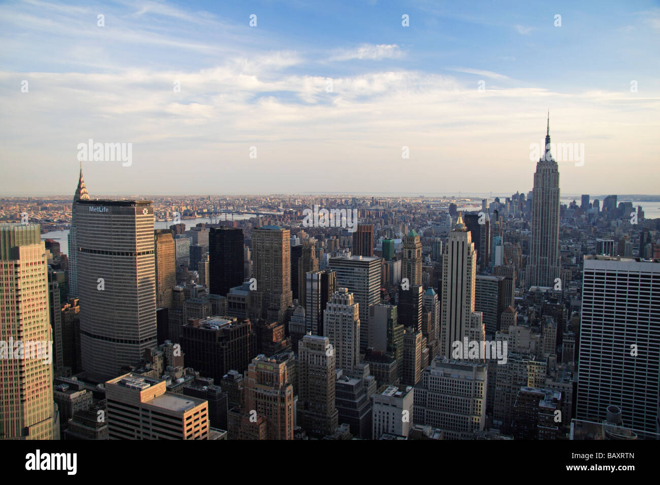 View from the Top of the Rock observatory, Rockefeller Center looking ...