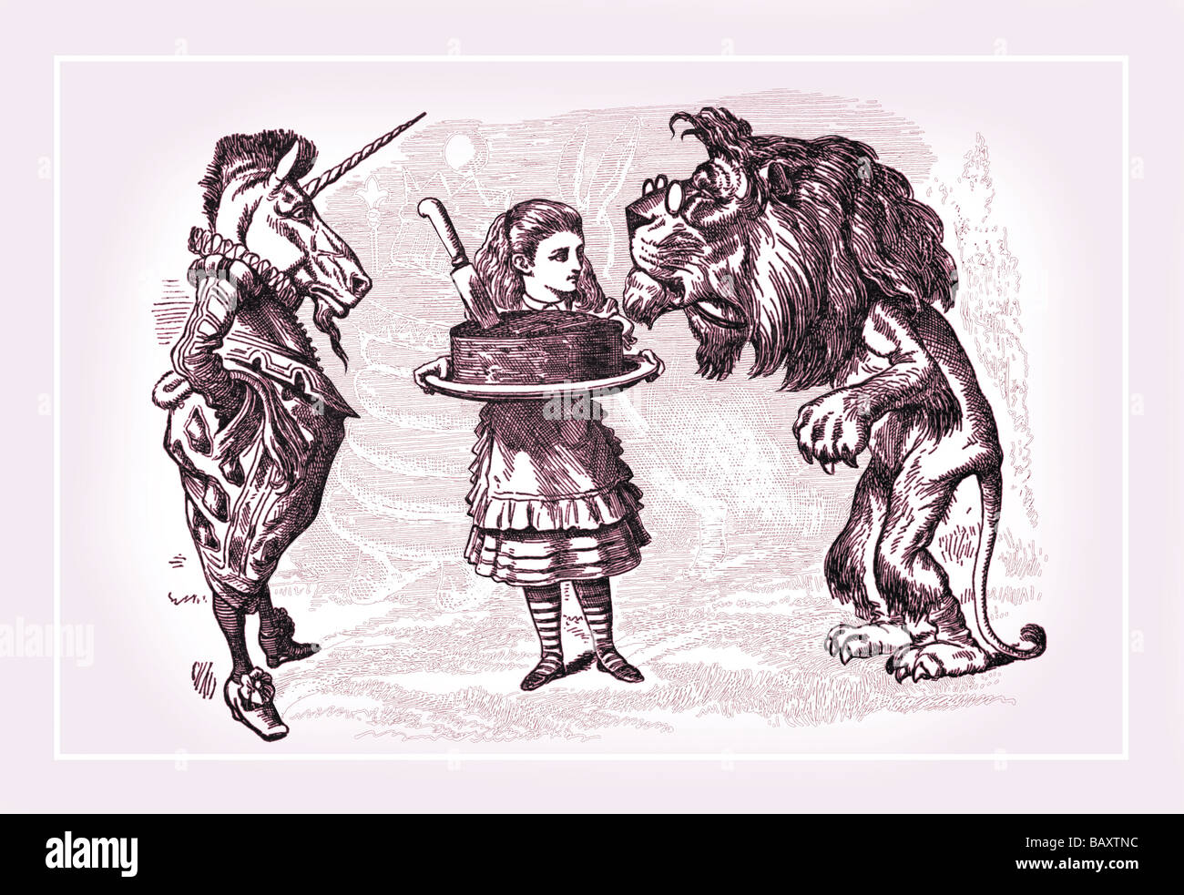 Lion and unicorn alice in wonderland hi-res stock photography and ...